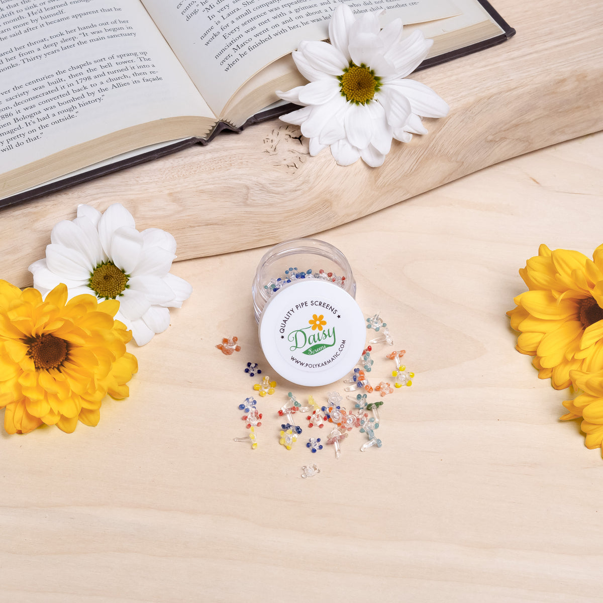 Daisy Glass Screens for Pipes (100ct) – Polykarmatic